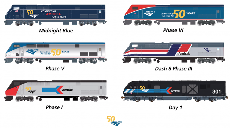 Amtrak Announces Special Paint Schemes to Celebrate their 50th ...